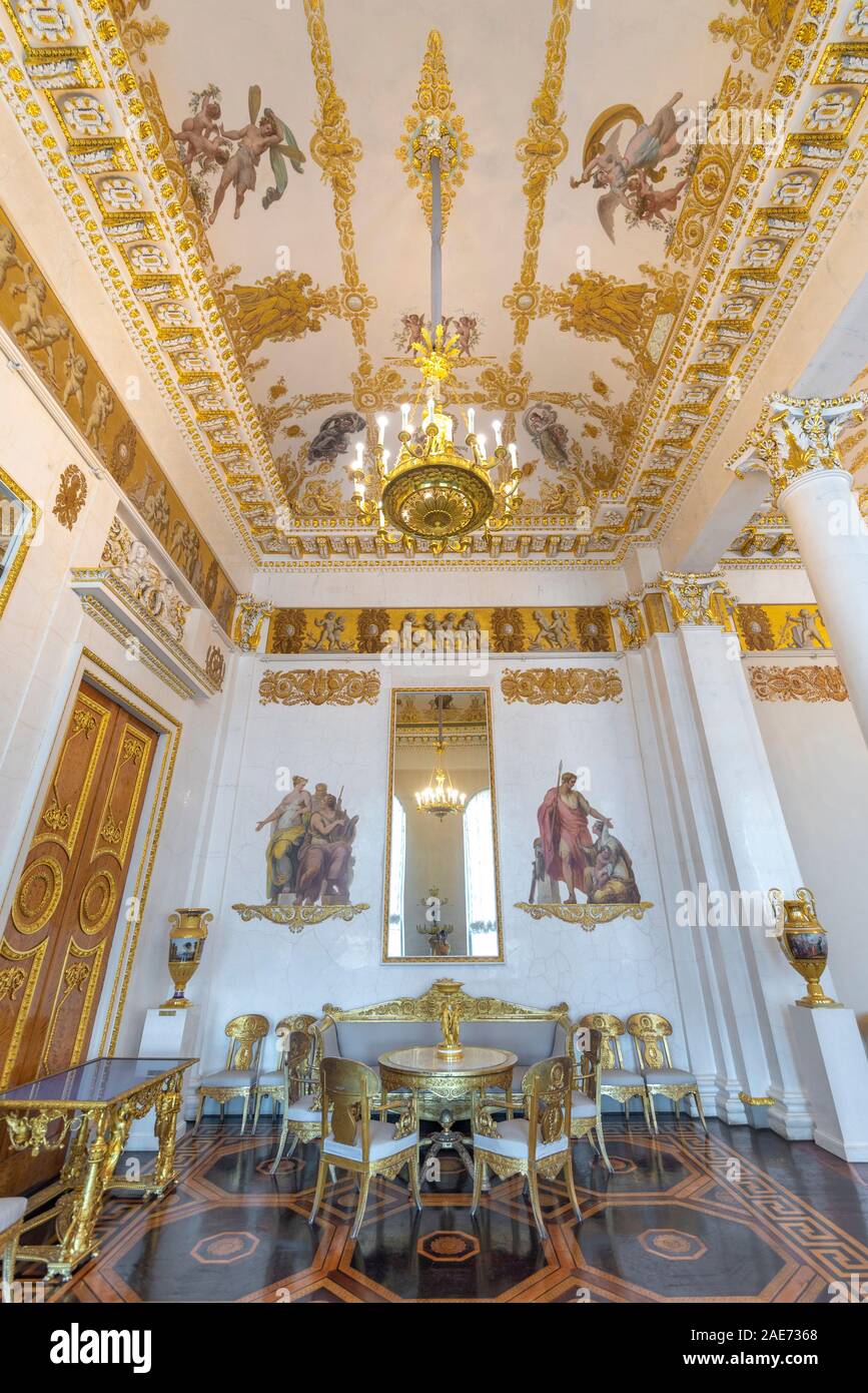 Inside interior of the State Russian Museum. The museum is the largest ...