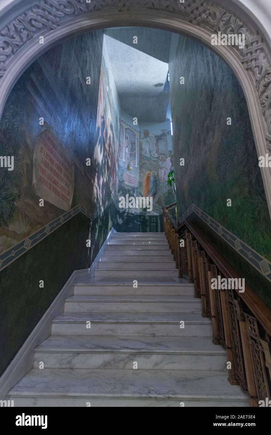 Inside Interior of the christian orthodox church of the Sretensky ...