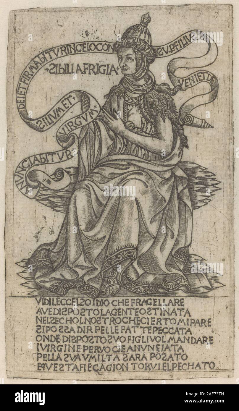 Engraving of the Phrygian Sibyl, created in the early 15th century ...