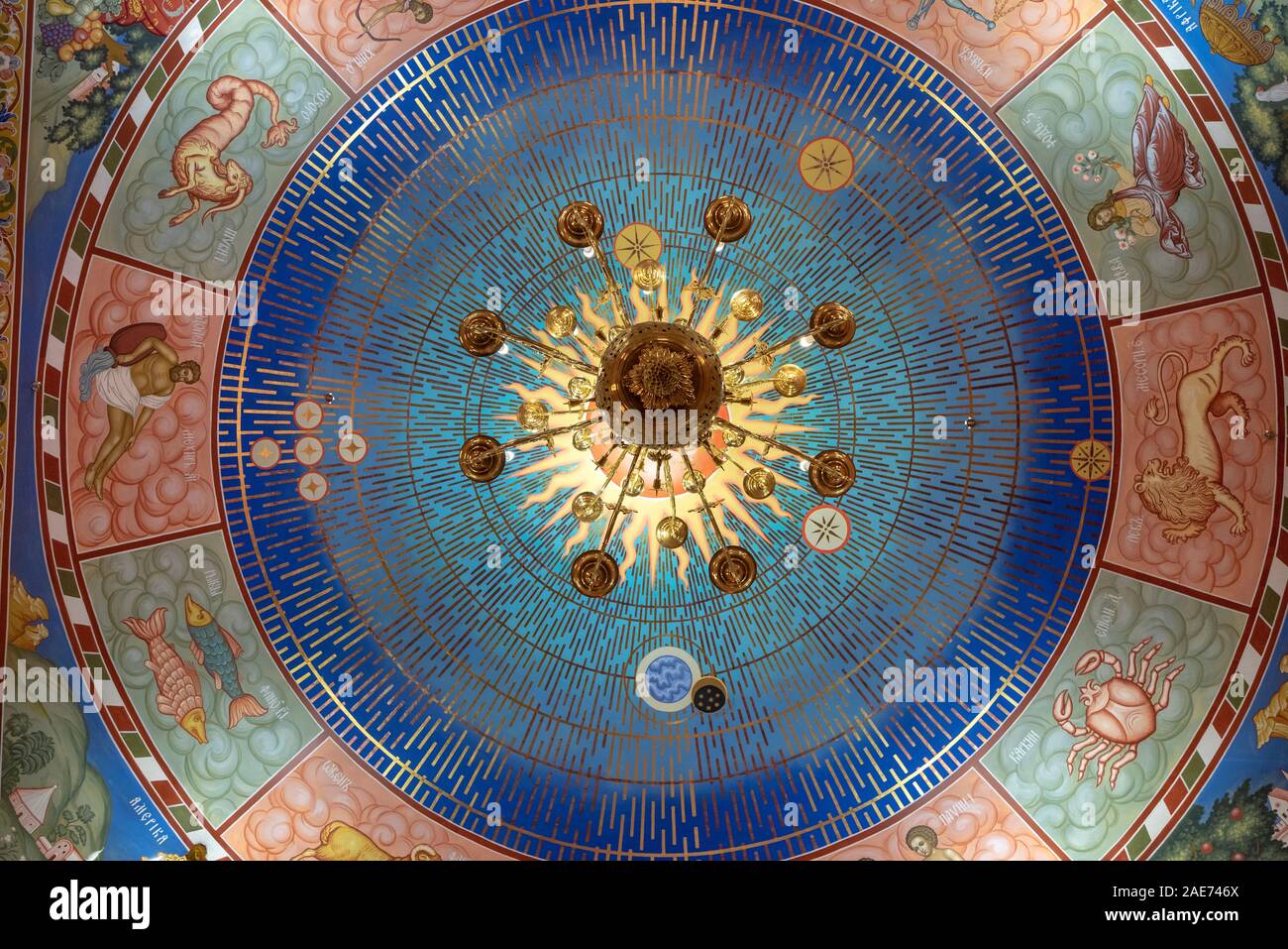 Inside interior of The wooden palace or castle or dvorets of Tsar ...