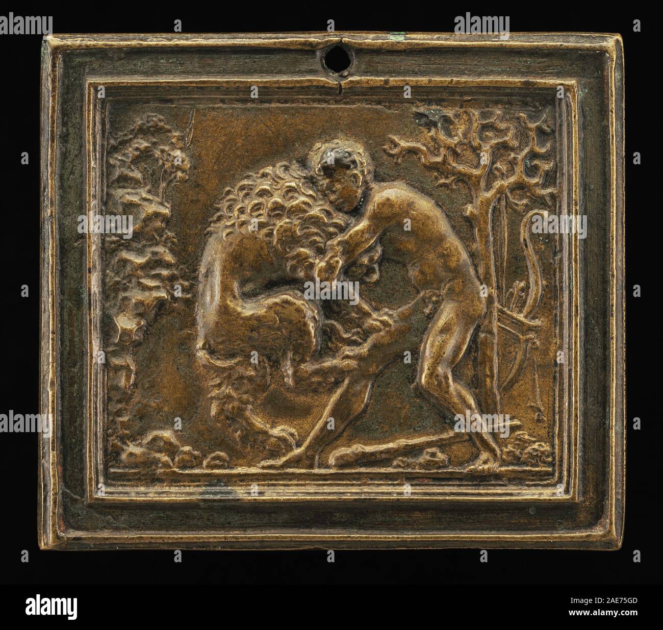 Hercules and the Nemean Lion; late 15th - early 16th century Attributed to Moderno, Hercules and ...