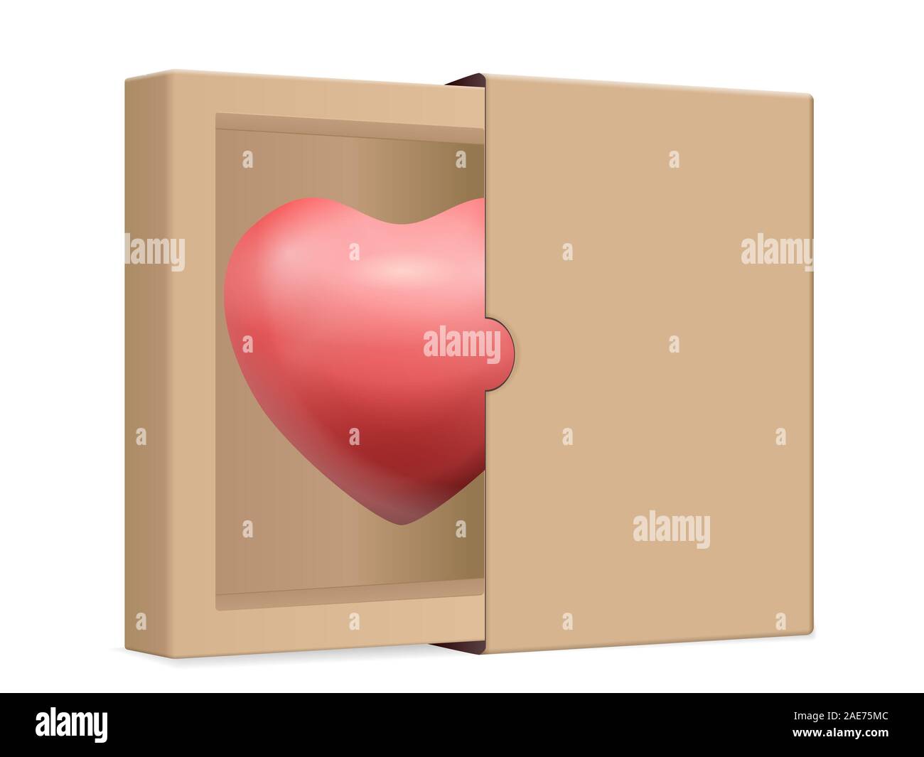 Heart in box on a white background. Vector illustration Stock Photo - Alamy