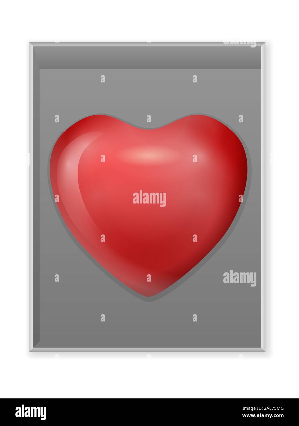 Heart in box on a white background. Vector illustration Stock Photo - Alamy