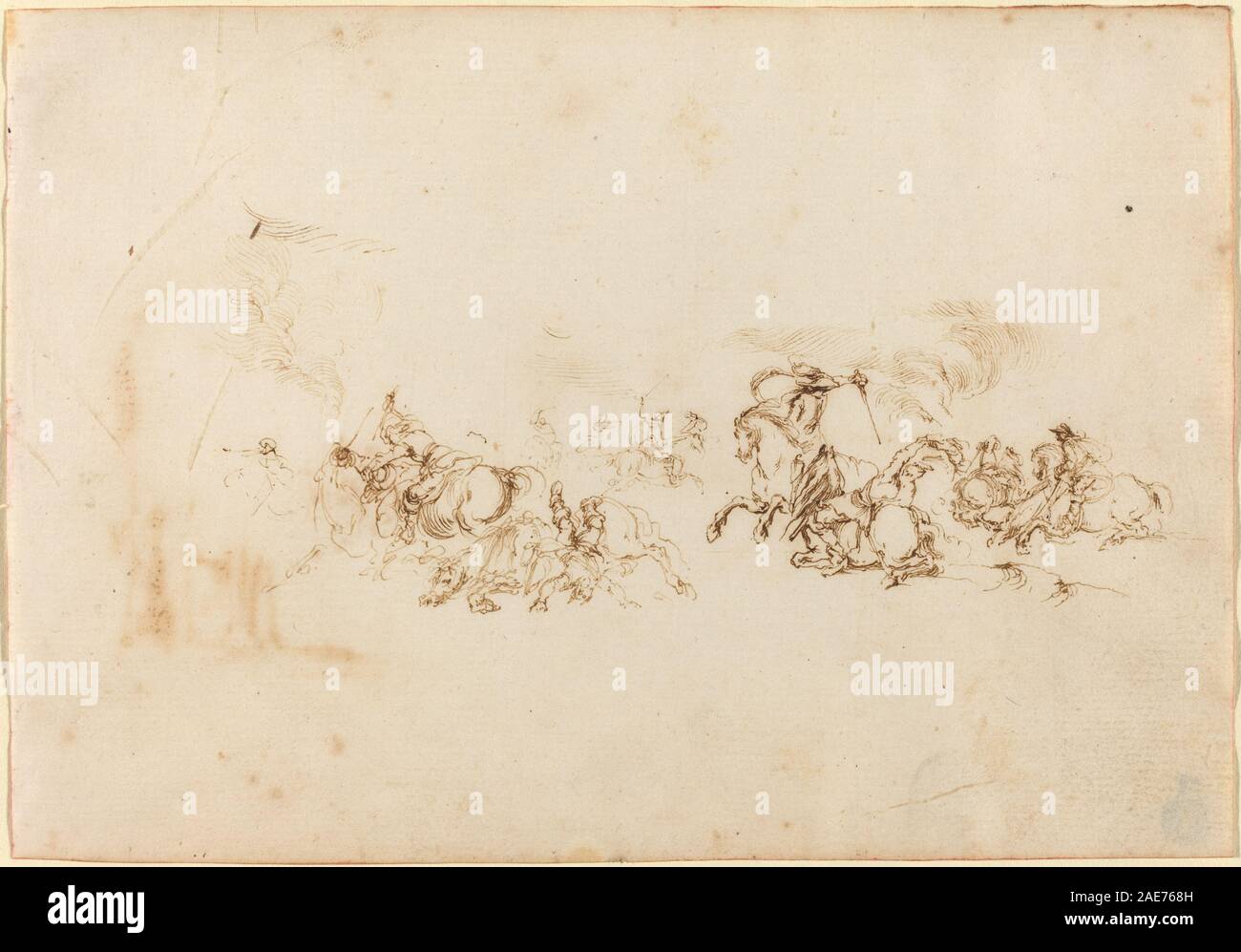 The Cavalry Combat, attributed to Stefano Della Bella, depicts mounted ...
