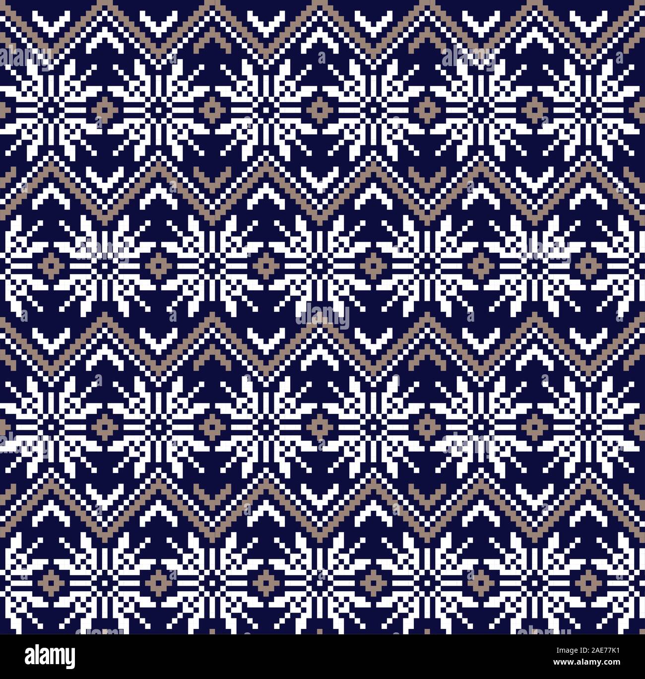 Christmas Fair isle Floral Seamless Pattern - This is a fair isle ...