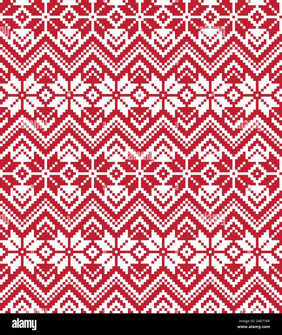 Christmas Fair isle Floral Seamless Pattern - This is a fair isle ...