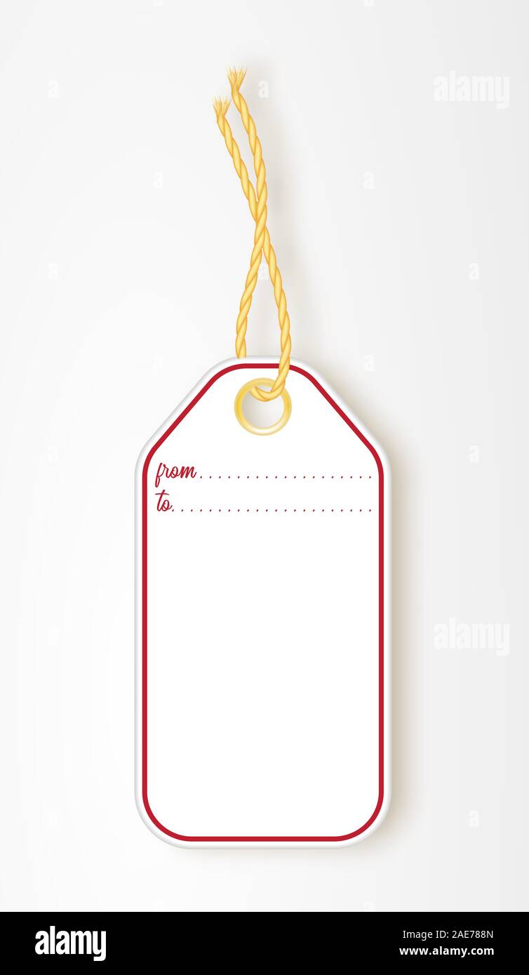 Realistic mock up illustration of some gift tags. Space is provided for ...