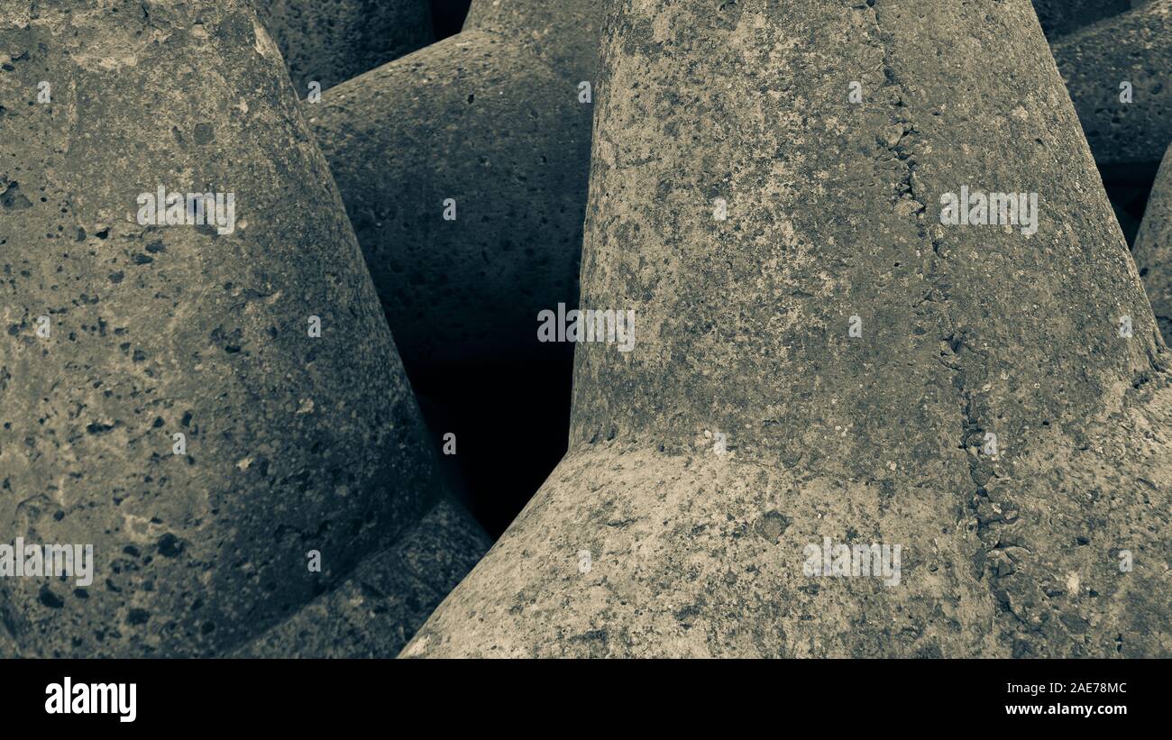 Concrete fortifications from storms. Baltic sea Stock Photo - Alamy