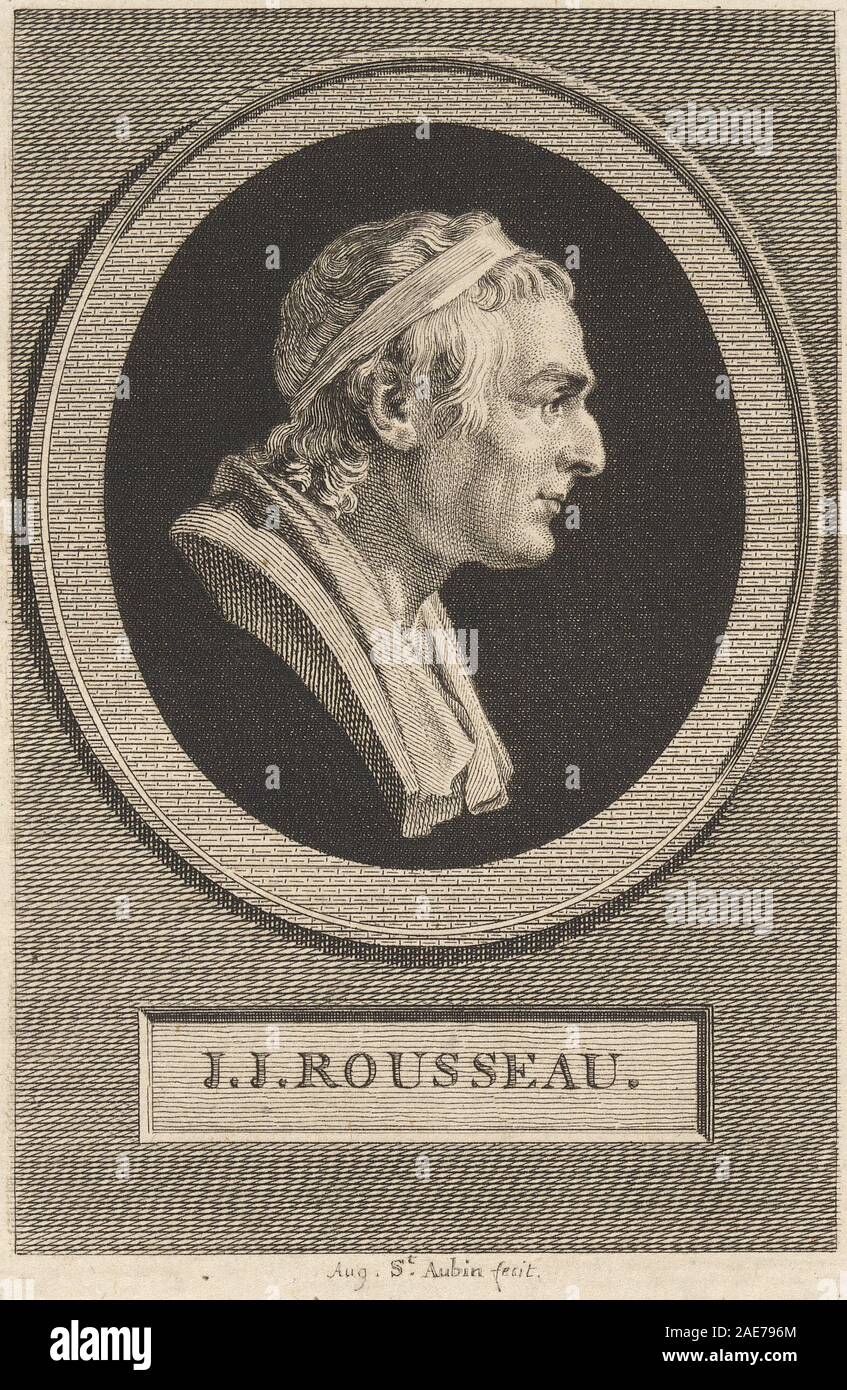 Engraving by Augustin de Saint-Aubin after Jean-Antoine Houdon from ...