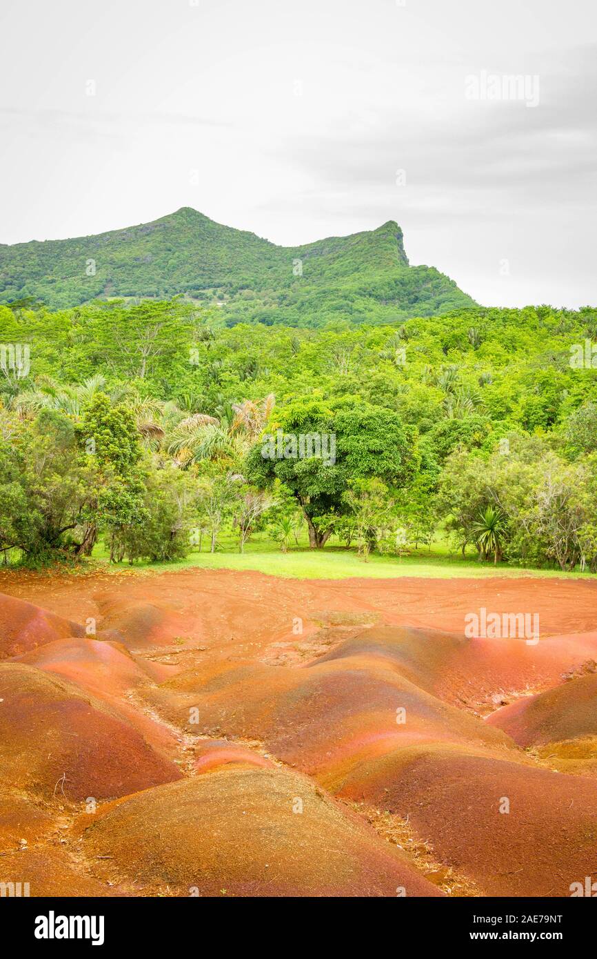 Seven Coloured Earth on Chamarel, Mauritius island, Africa Stock Photo ...