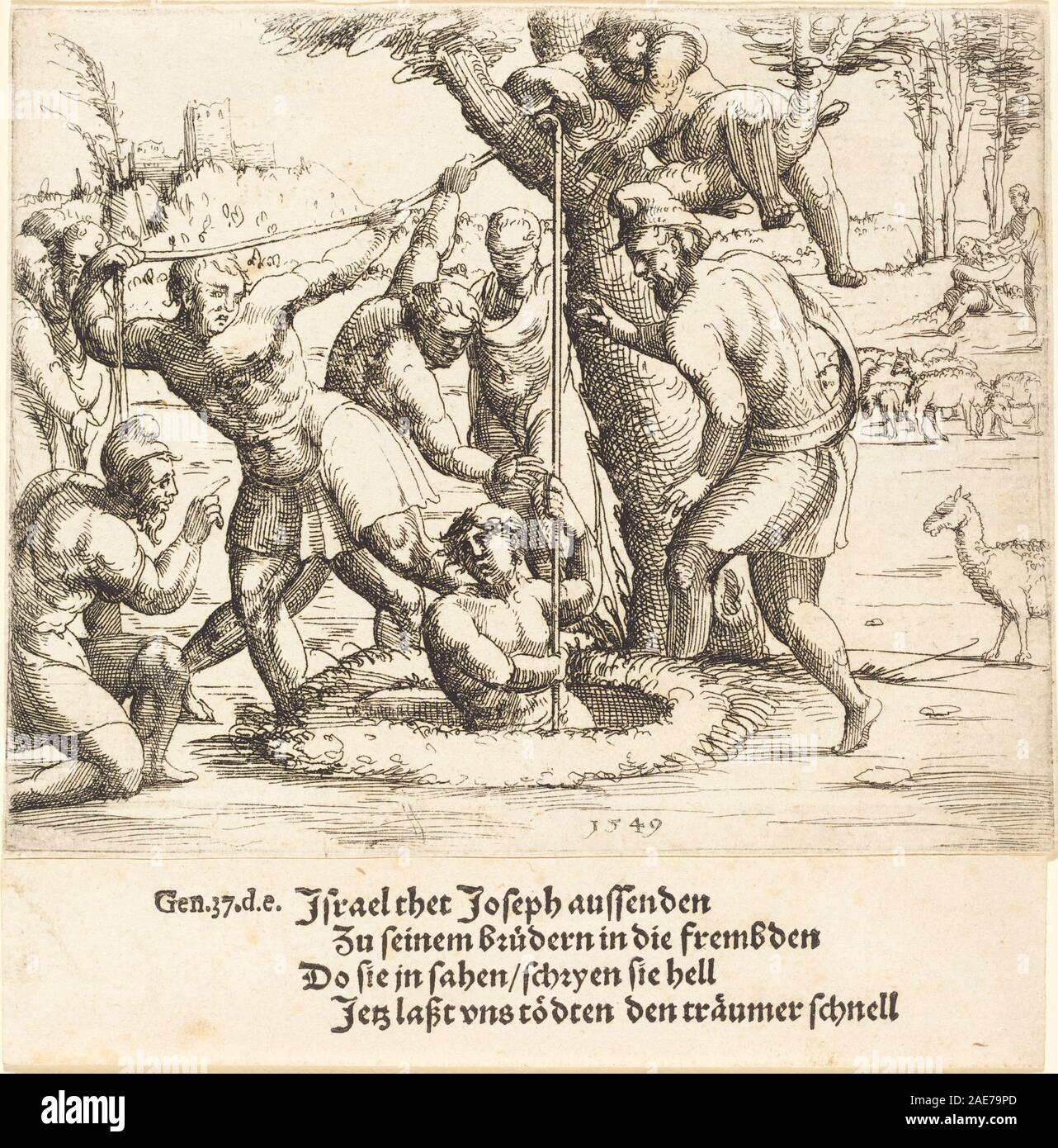 Joseph Thrown into the Well; 1549date Augustin Hirschvogel, Joseph ...