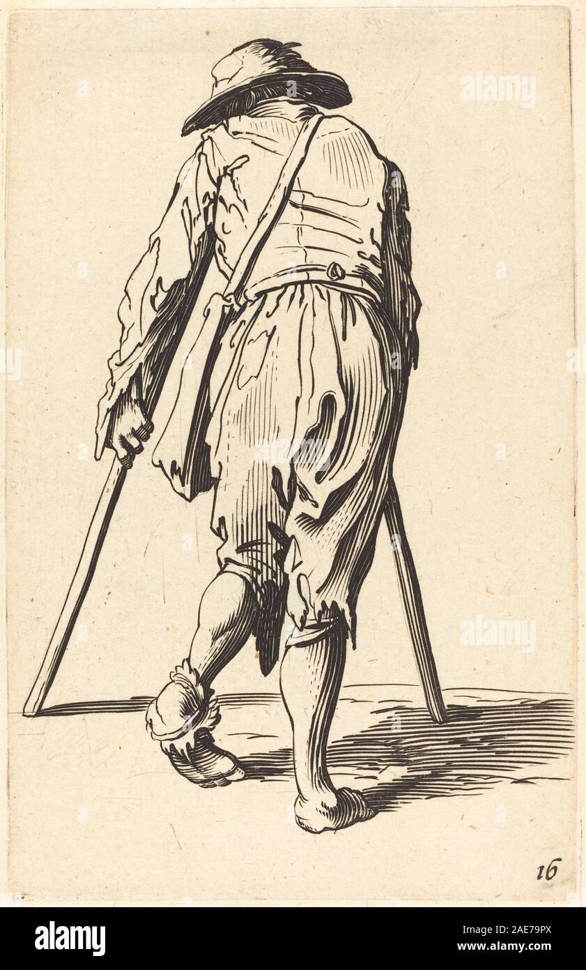Beggar with Crutches and Hat, Back View After Jacques Callot, Beggar ...