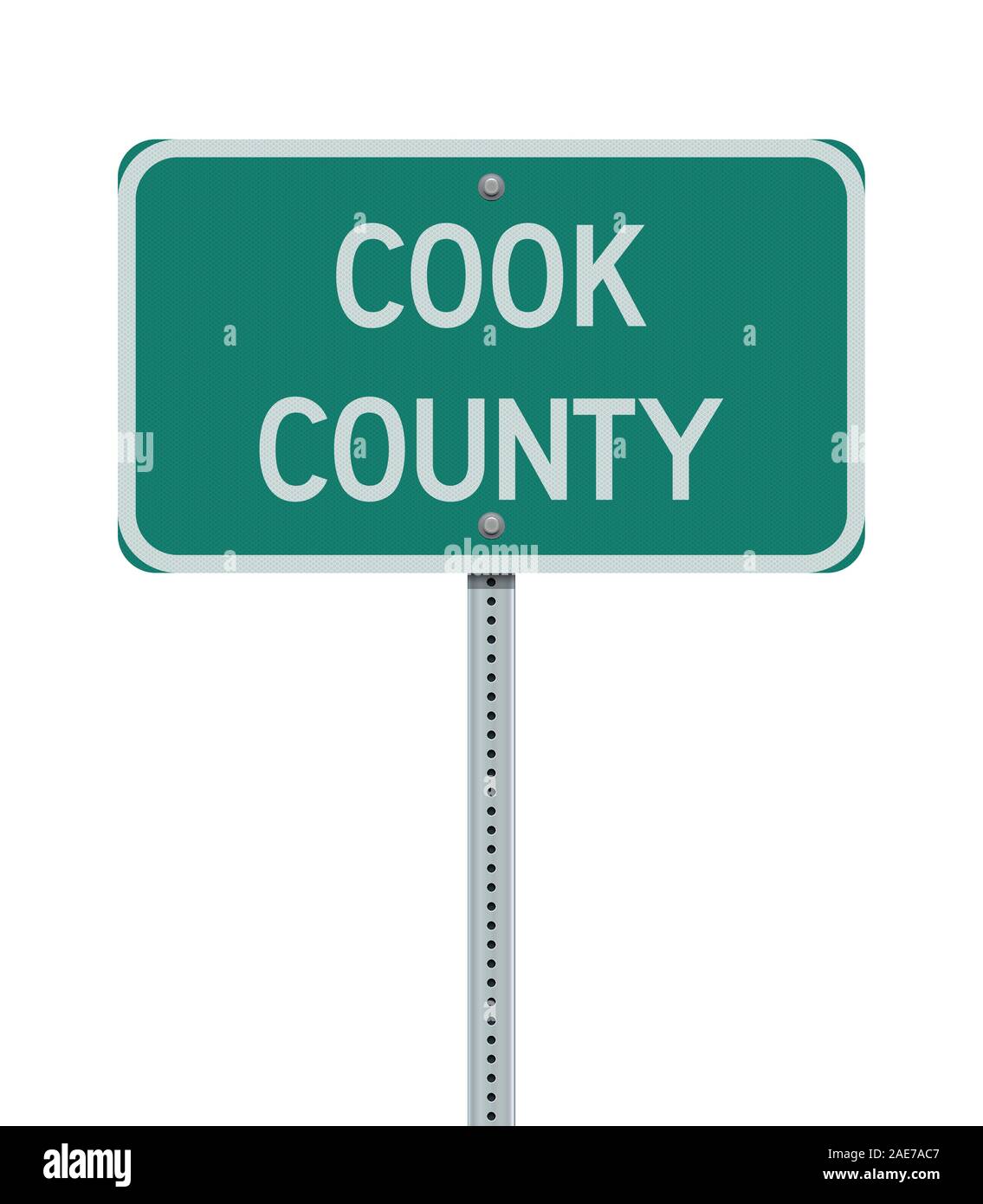 Vector illustration of the Cook County green road sign Stock Vector ...