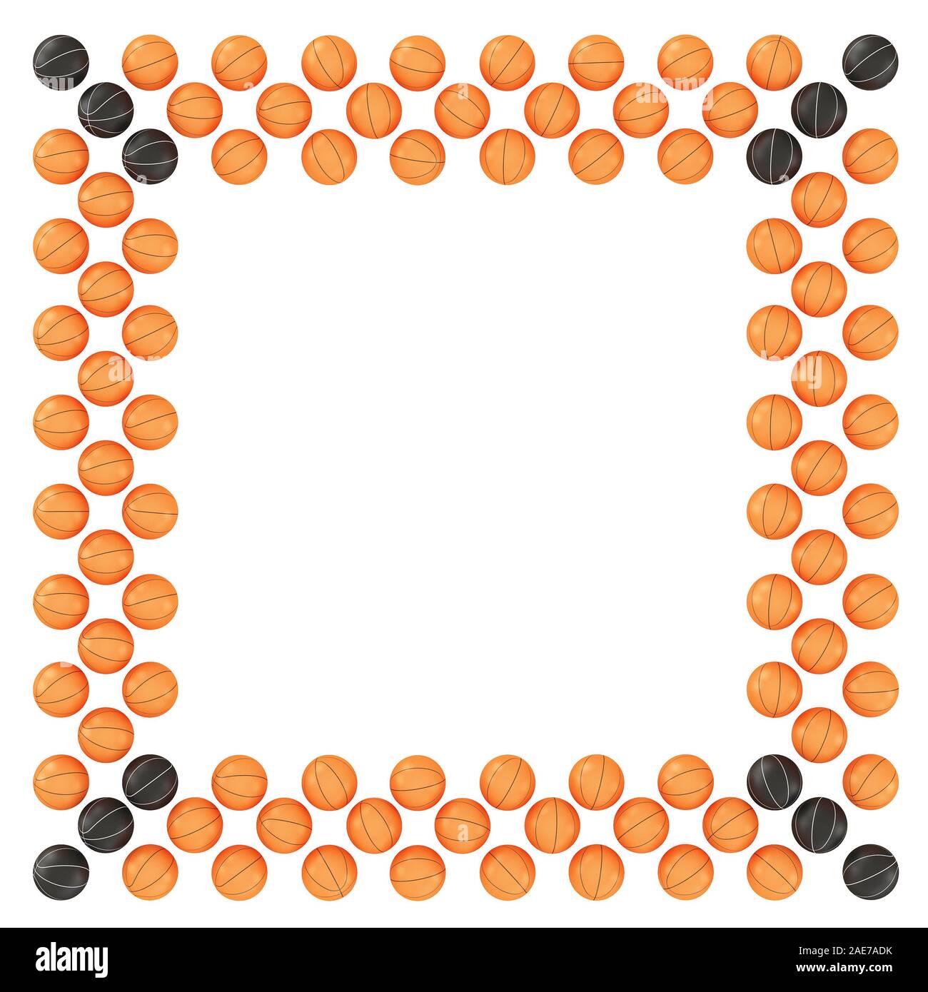 Frame of basketballs on isolated white background. 3D rendering Stock ...