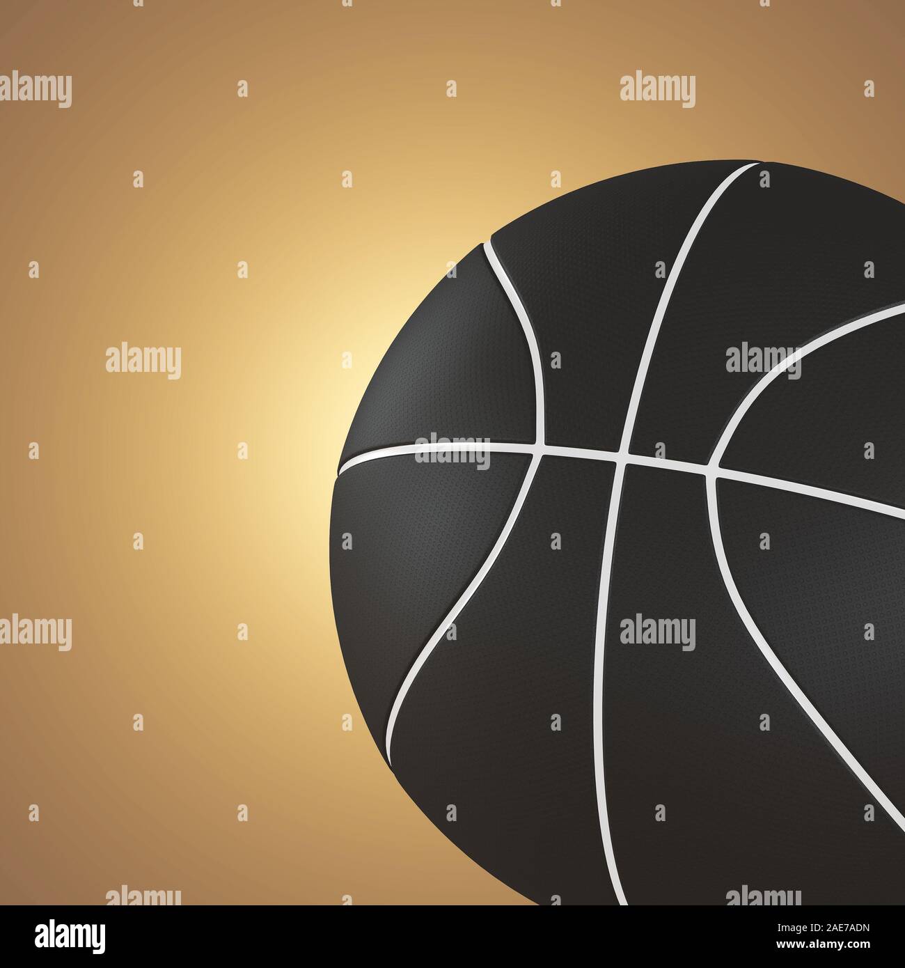 Beautiful black basketball ball on orange background with backlight. 3D ...