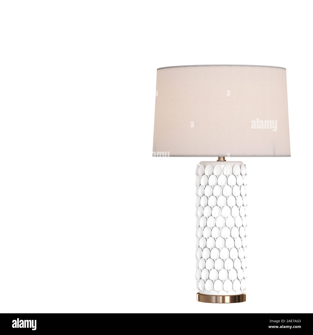 Decorative table lamp base of flowers on isolated background. 3d ...