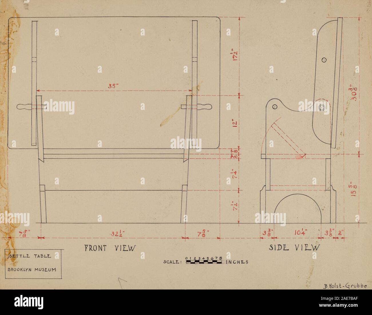 Settle-table; c. 1936 B Holst-Grubbe, Settle-table, c 1936 Stock Photo ...