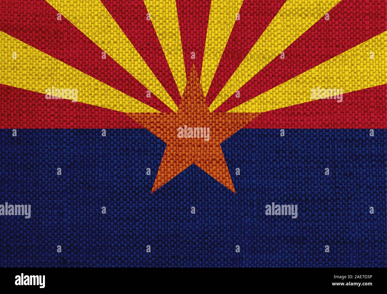 Flag of Arizona on old linen Stock Photo - Alamy