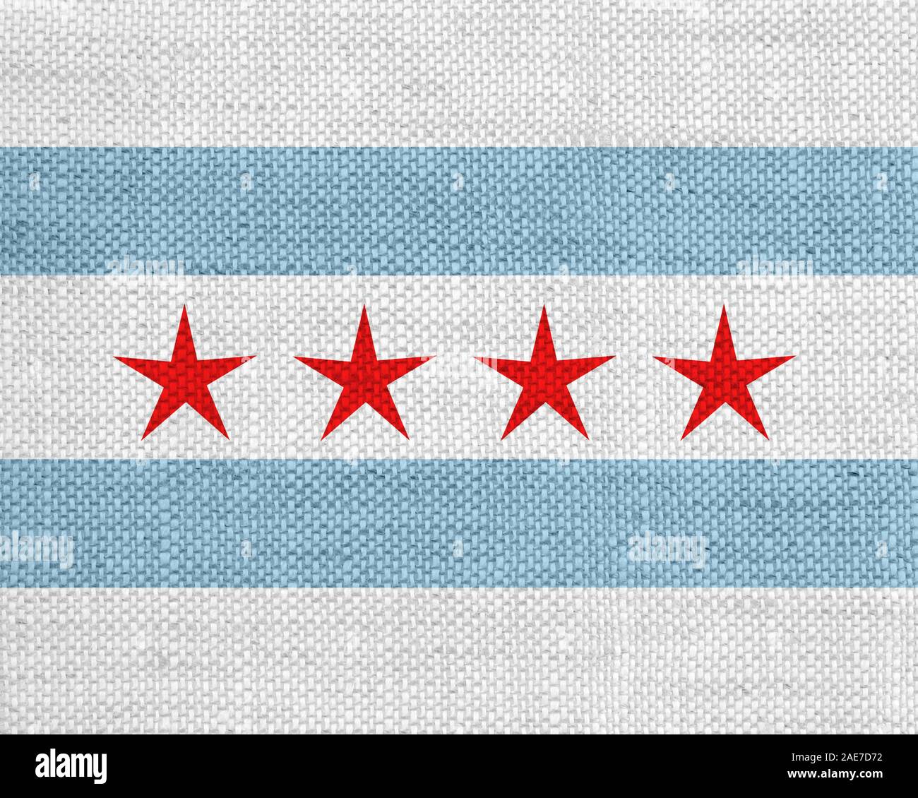 Flag of Chicago on old linen Stock Photo - Alamy