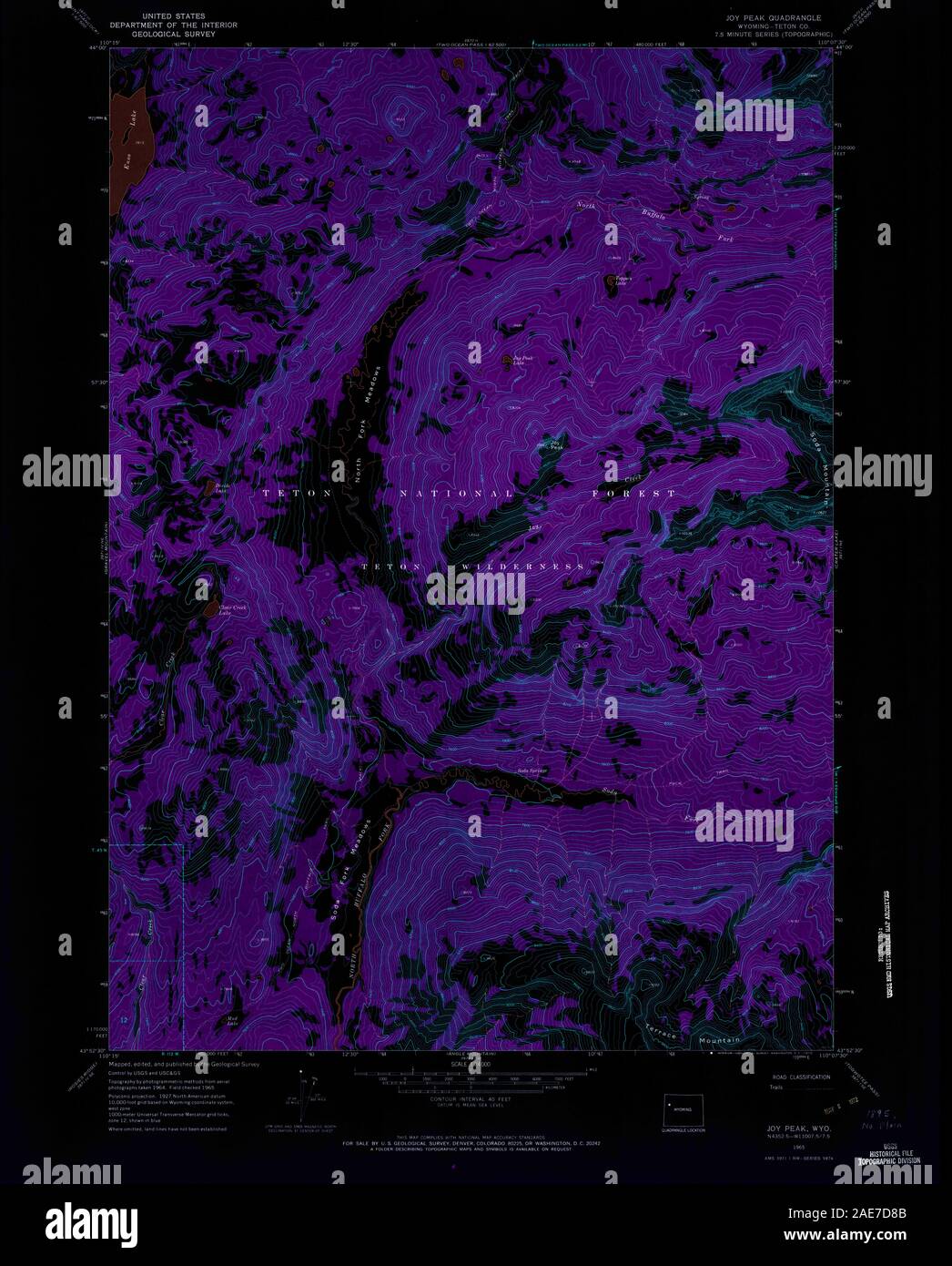 WY Joy Peak 340041 1965 24000 Inverted Restoration Stock Photo - Alamy