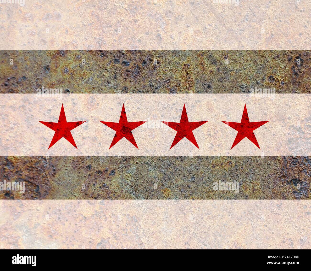 Flag of Chicago on rusty metal Stock Photo - Alamy