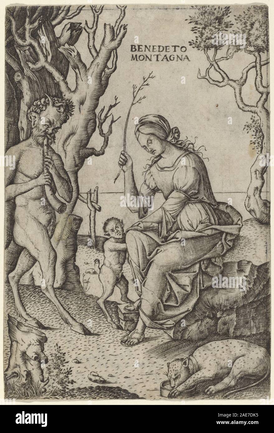 This artwork by Benedetto Montagna, created circa 1512-1520, depicts a ...