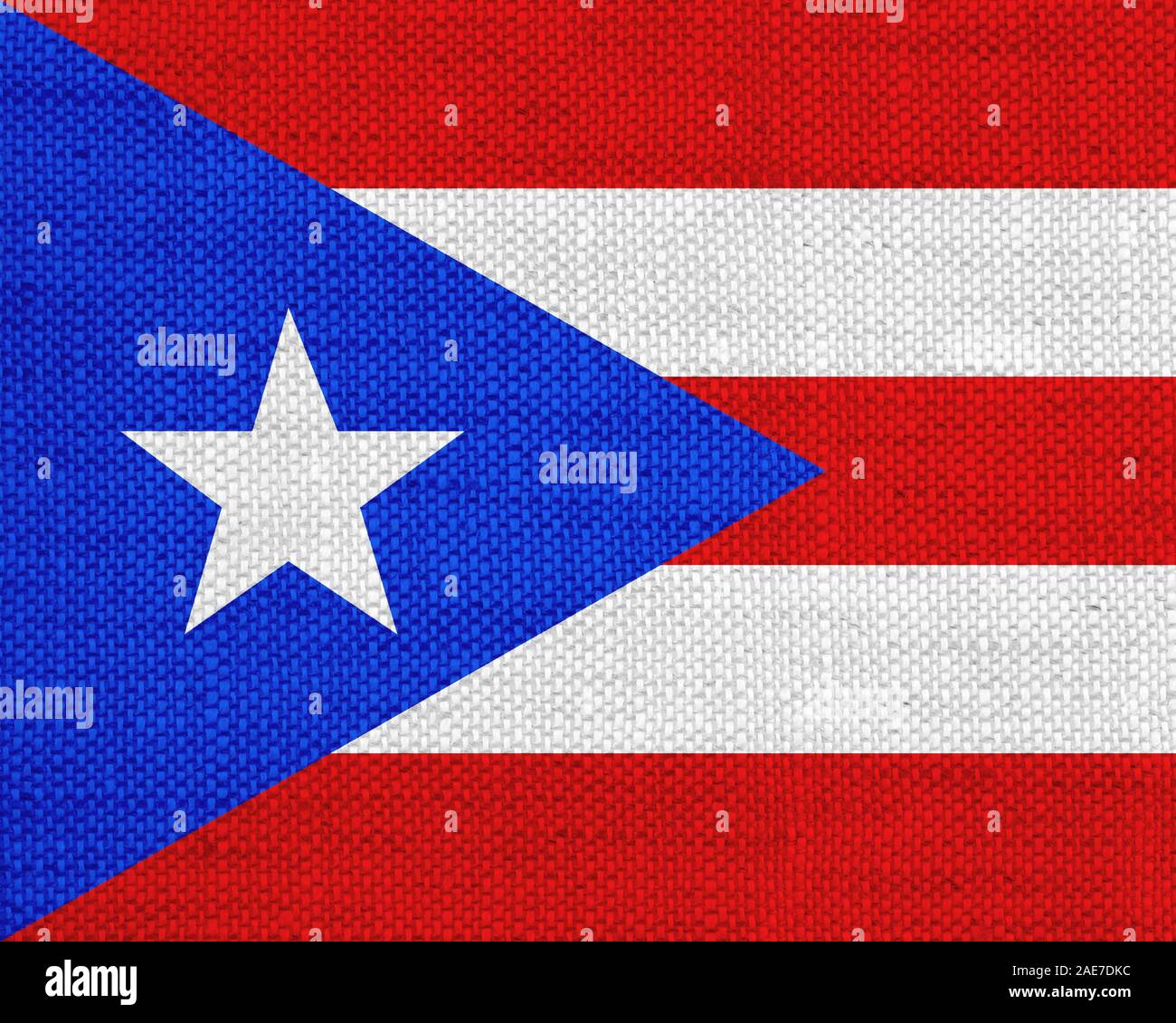 Flag of Puerto Rico on old linen Stock Photo - Alamy