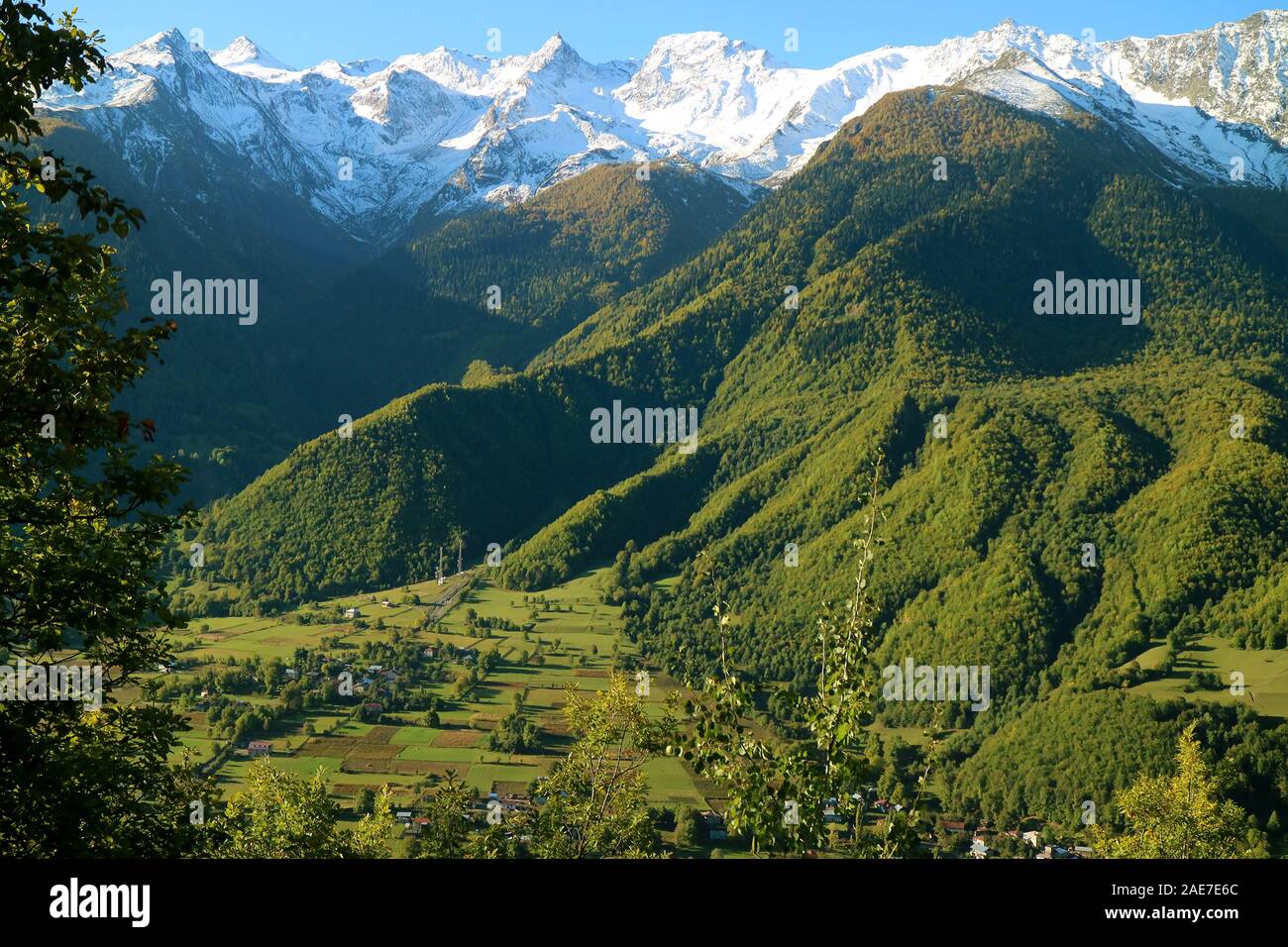 Stunning Landscape of Caucasus Mountains and the Valley in Upper ...