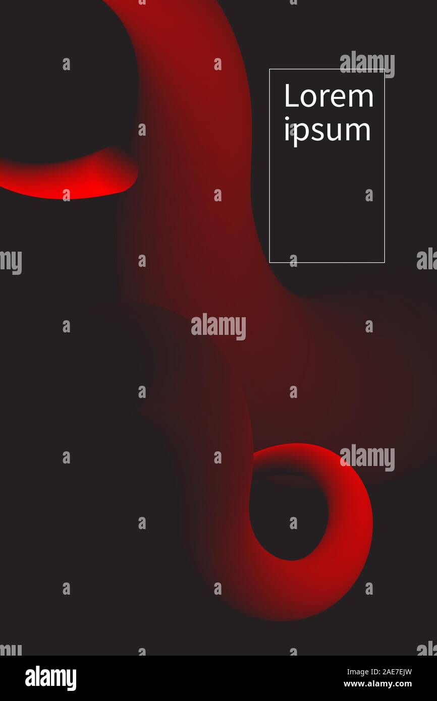 fluid poster, vibrant background, red gradient minimal design, neon ...
