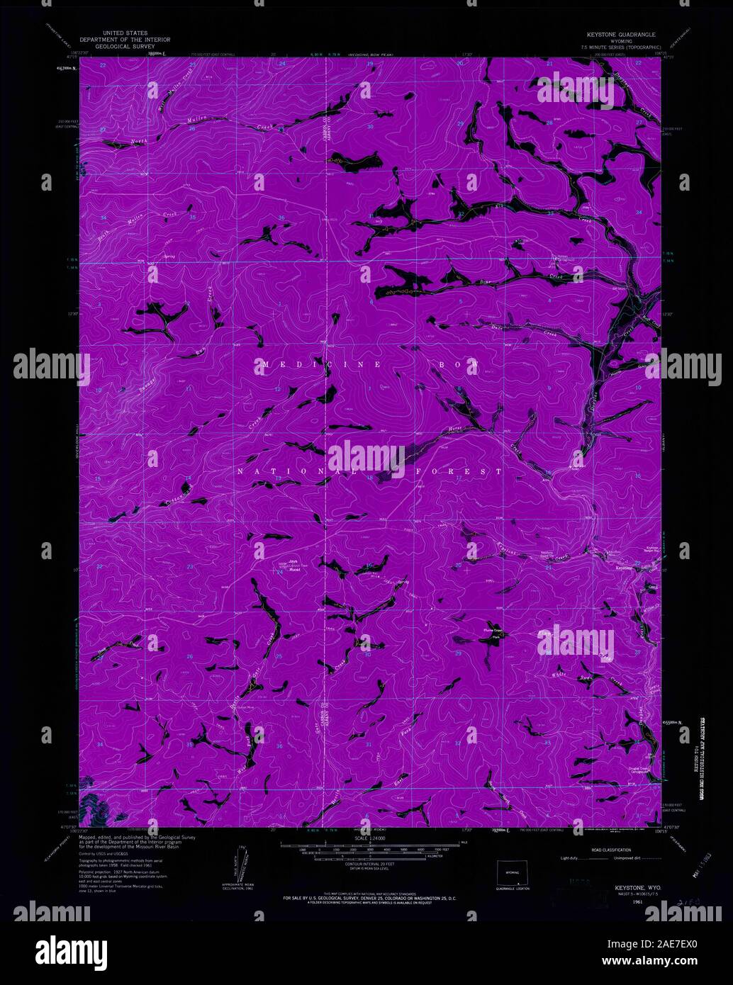 WY Keystone 340077 1961 24000 Inverted Restoration Stock Photo - Alamy