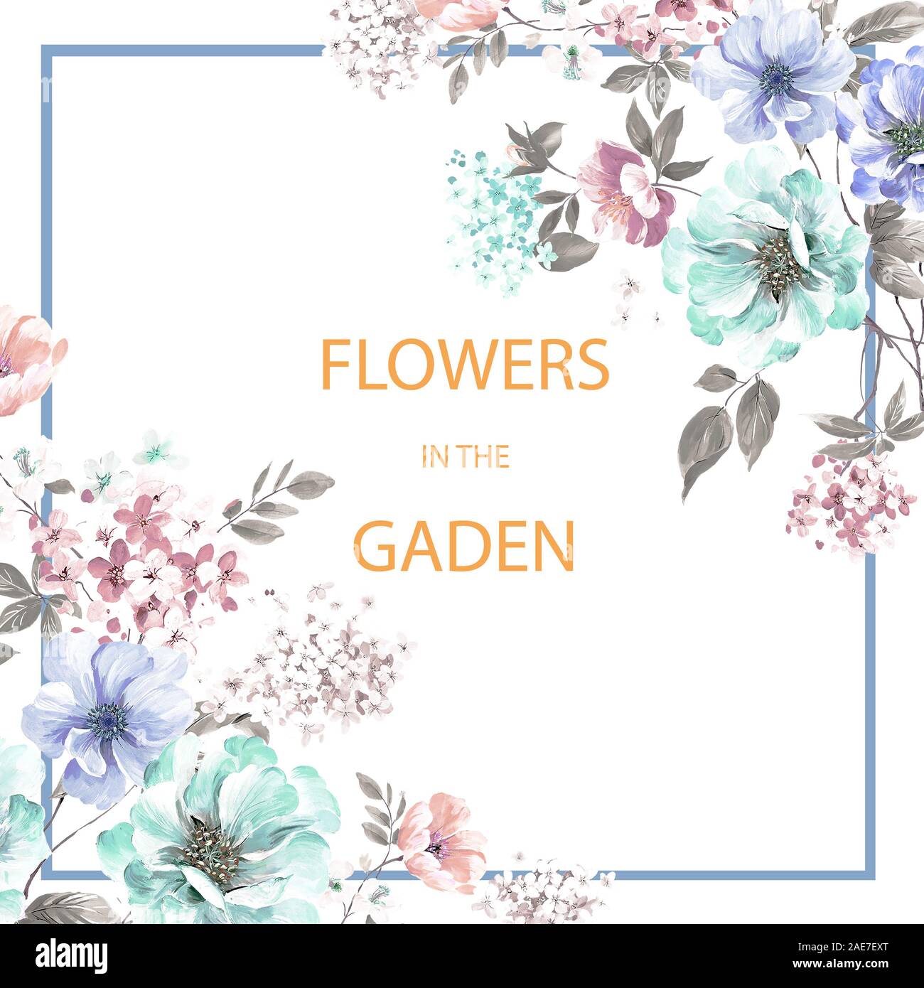 Watercolor flowers illustration Stock Photo - Alamy