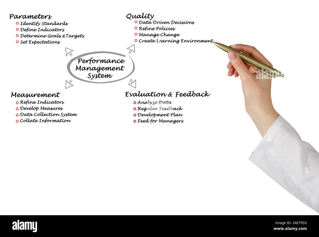 Diagram of Performance Management System Stock Photo - Alamy
