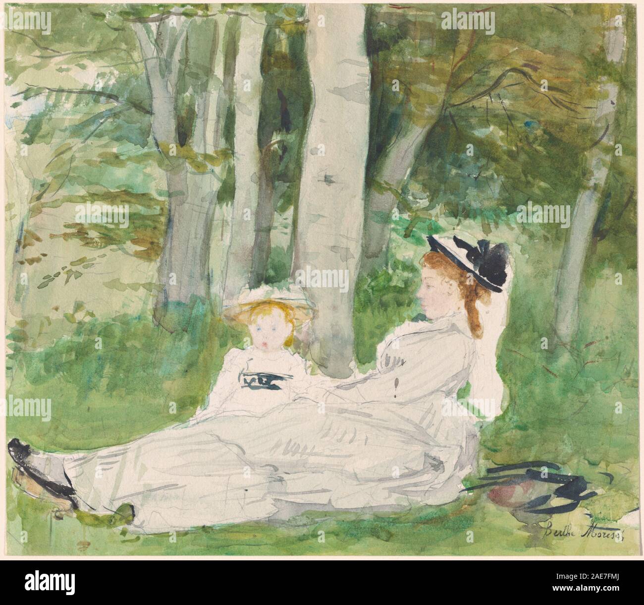 This 1872 painting by Berthe Morisot depicts Edma and Jeanne at the ...