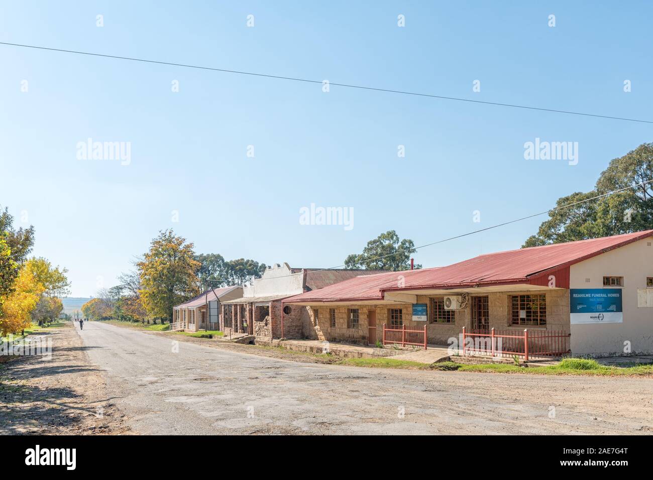 PAUL ROUX, SOUTH AFRICA, MAY 1, 2019: A street scene, with historic ...