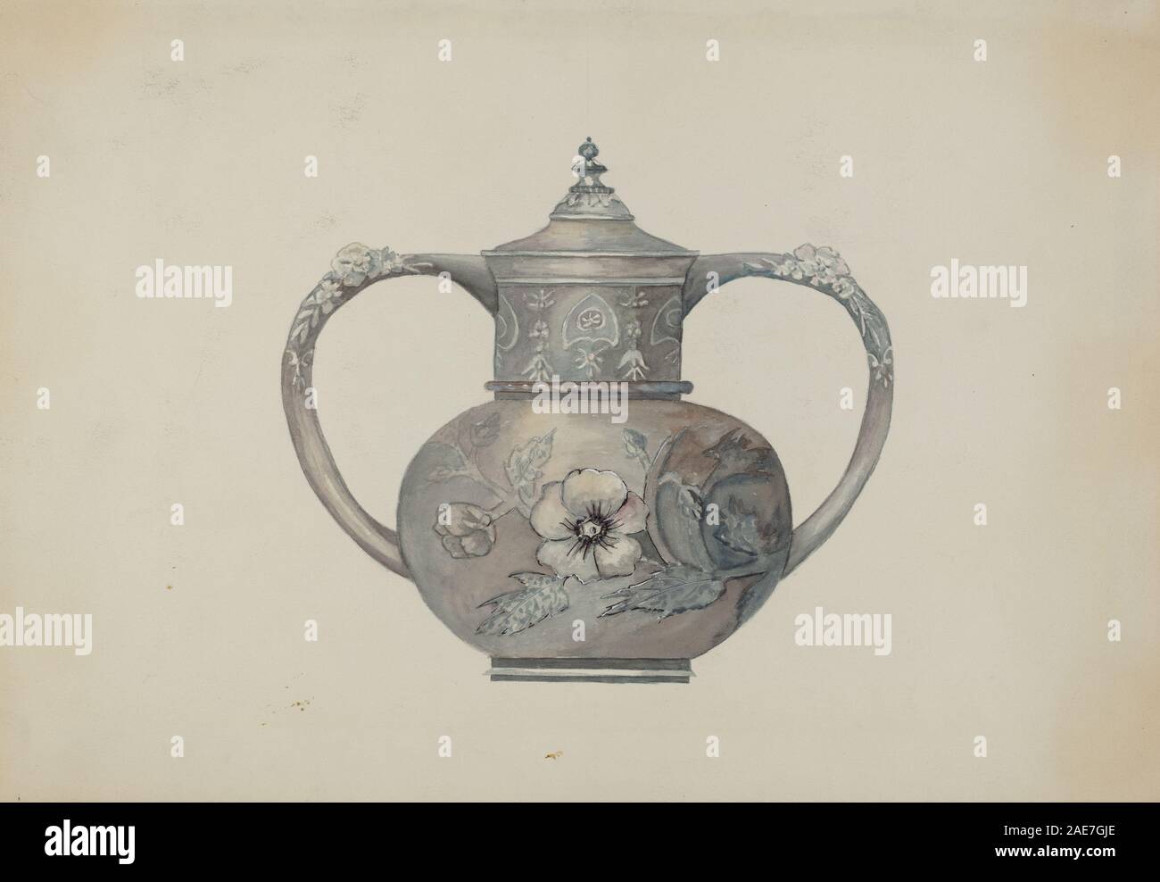 Pewter Tea Set; circa 1936 date Beulah Bradleigh, Pewter Tea Set, c ...