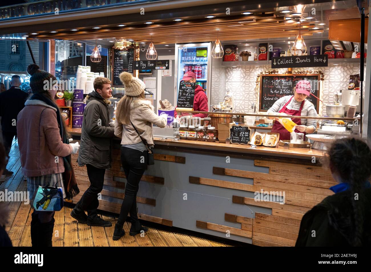 A Cold December night in Cardiff in the lead up to Christmas. A food ...