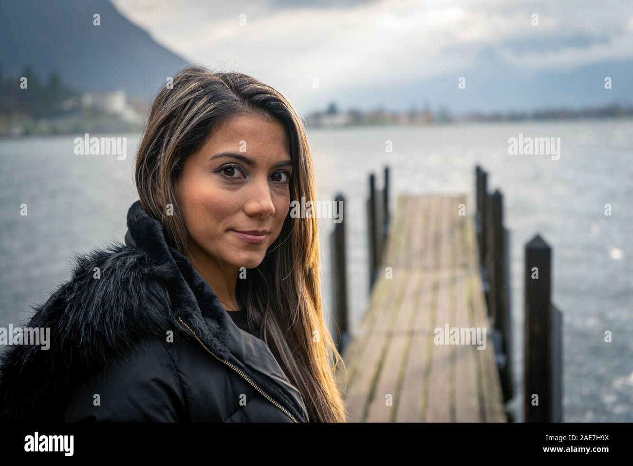 some pictures of a pretty girl at different places Stock Photo - Alamy