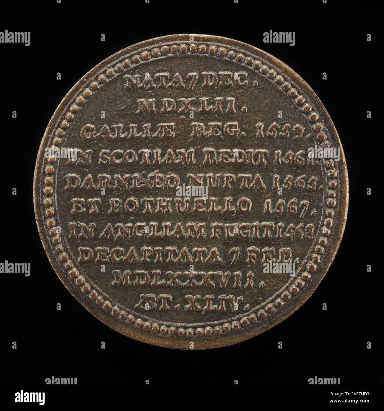 Reverse side showing an inscription from the 17th century British work ...