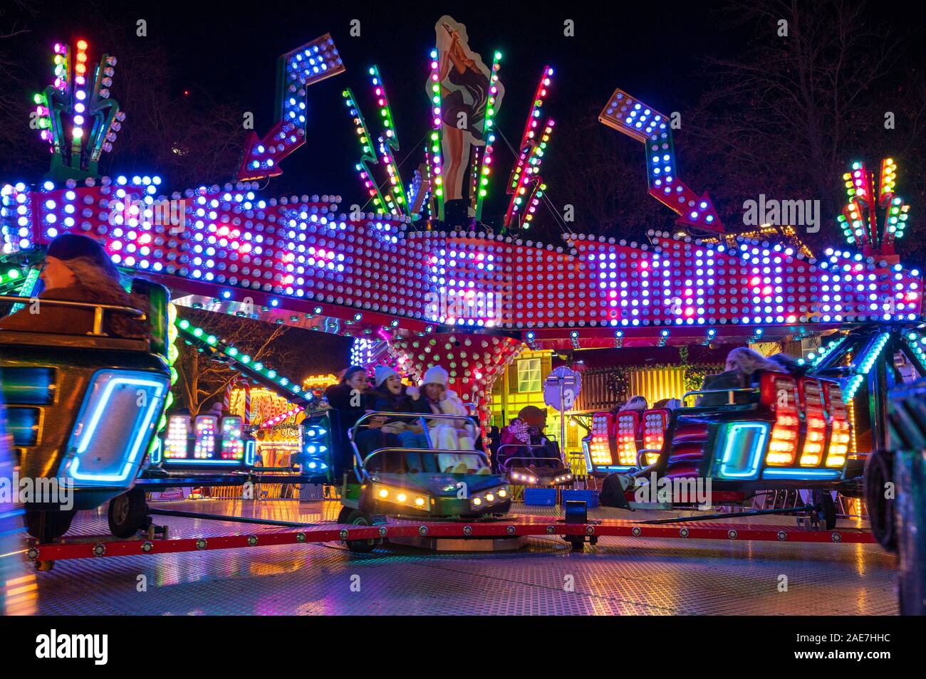 A Cold December night in Cardiff in the lead up to Christmas. Revellers ...