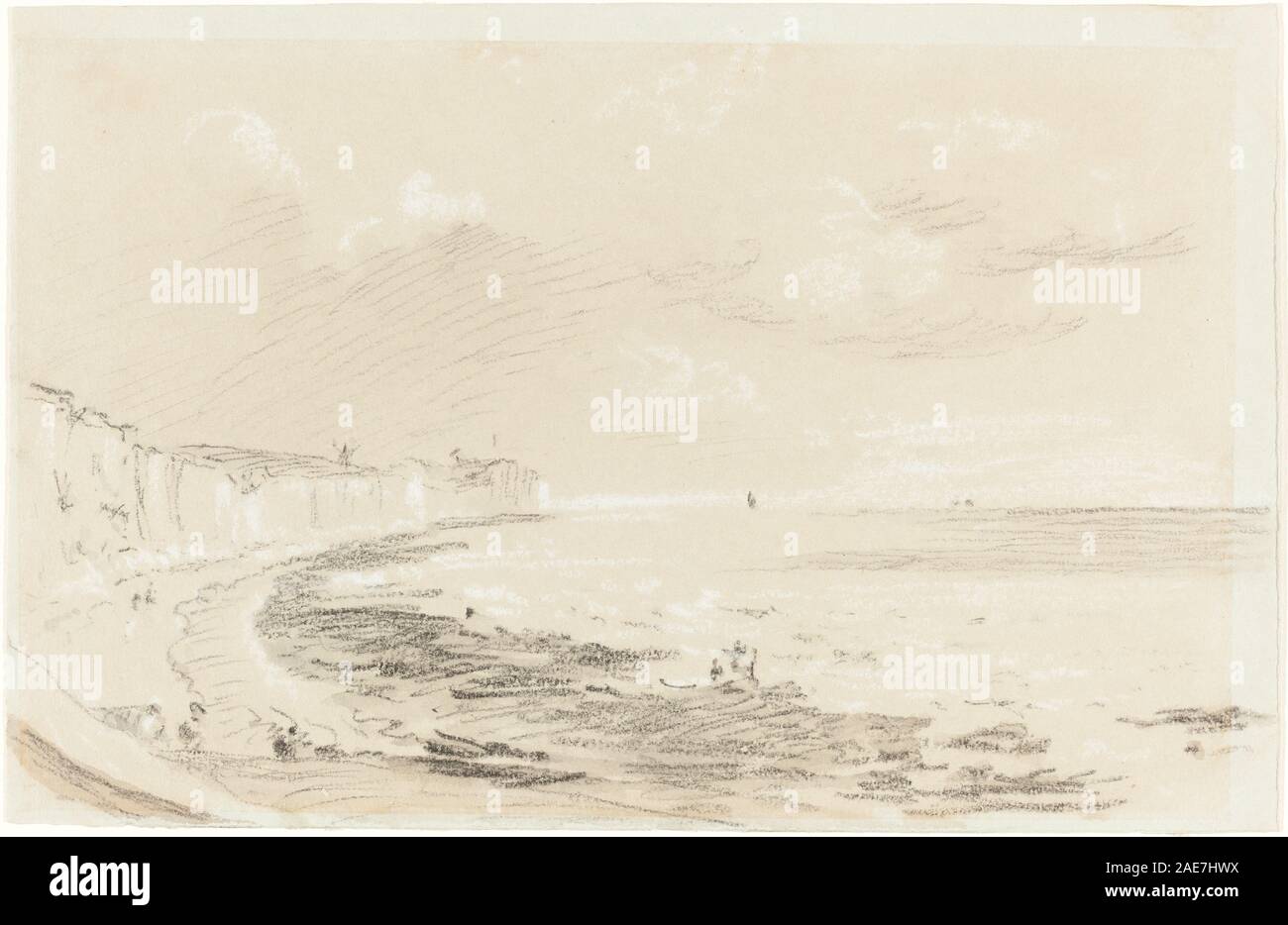 Sea Coast Scene; 19th century British 19th Century, Sea Coast Scene ...