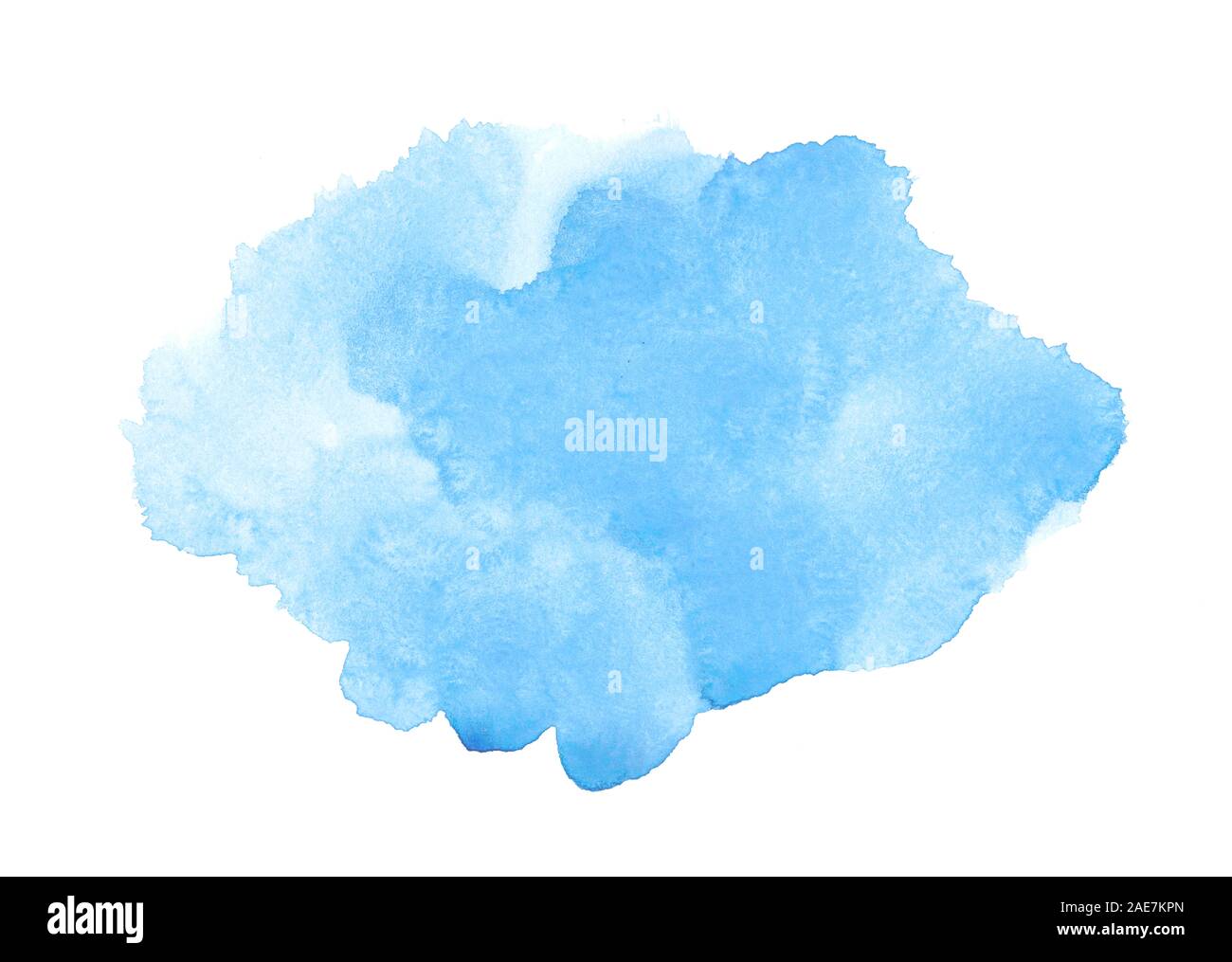 Blue watercolor drawing stroke background art painting stain texture ...