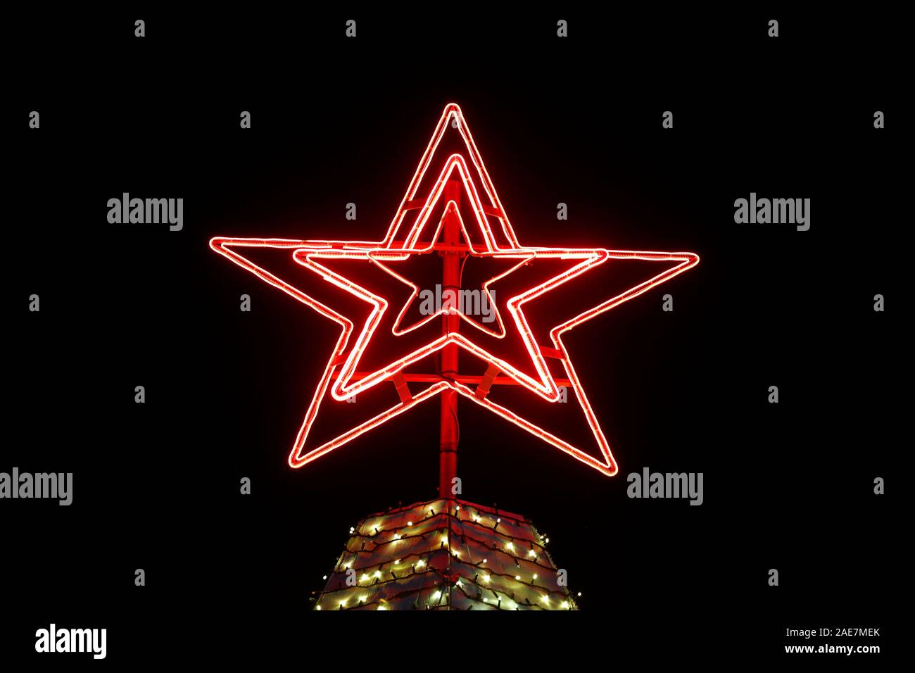 An innovative Christmas Tree, made from pallets of wood. This is ...