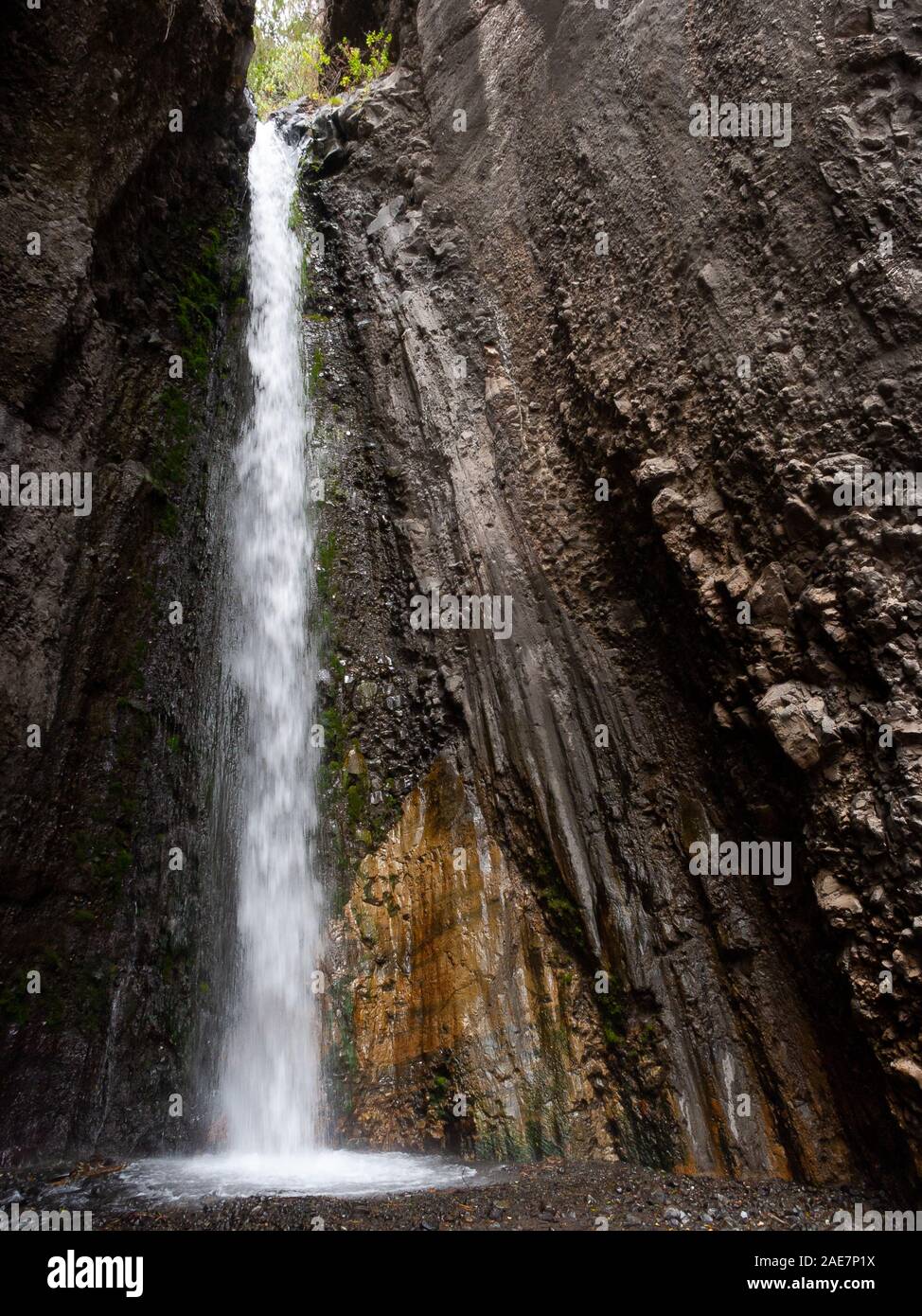 Tululusia Falls in Arusha National Park, Tanzania, is a high, narrow ...