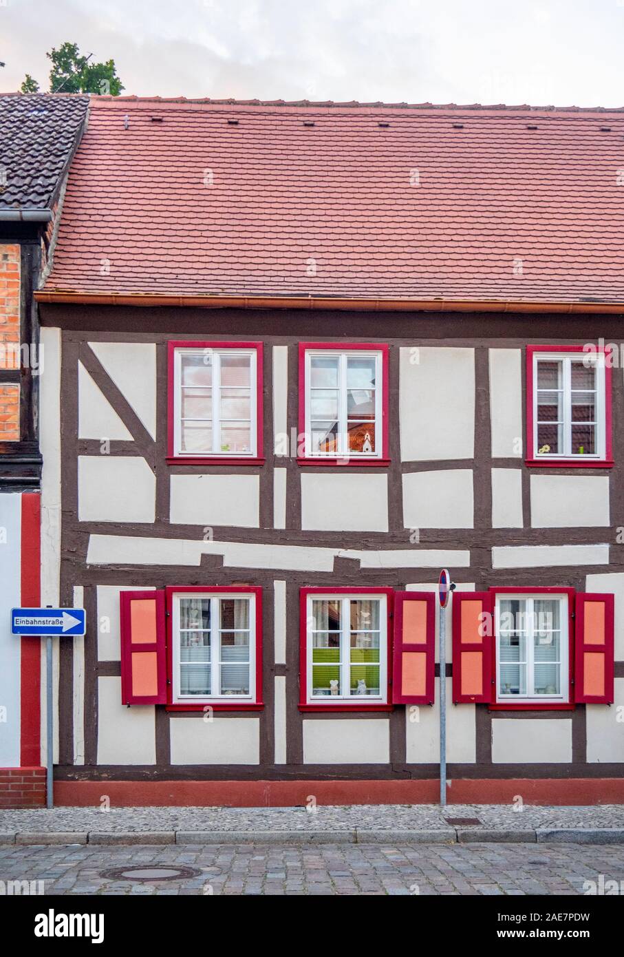 Historic half timbered timber frame framed building hi-res stock ...