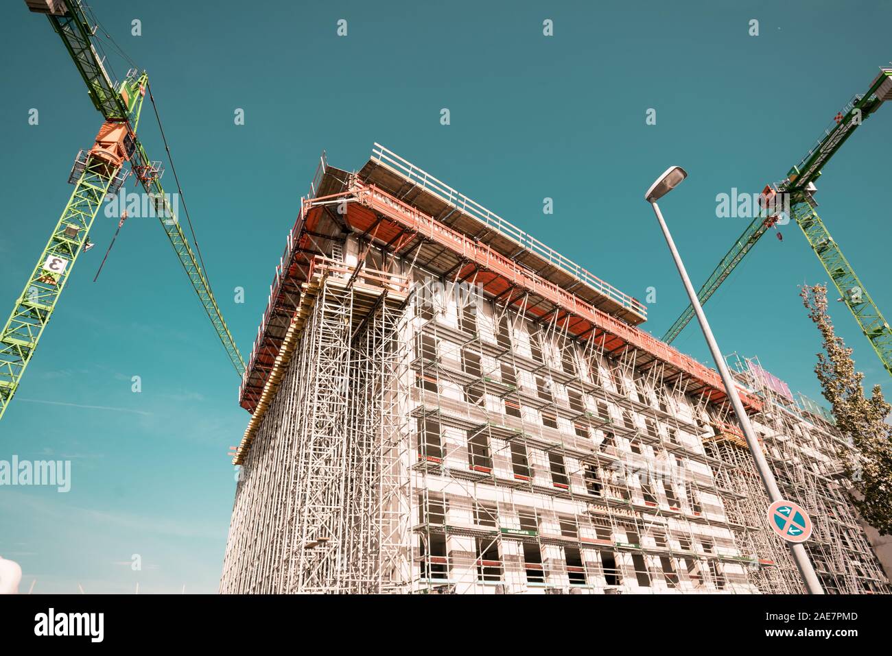 construction of the new building. Construction site background Stock ...