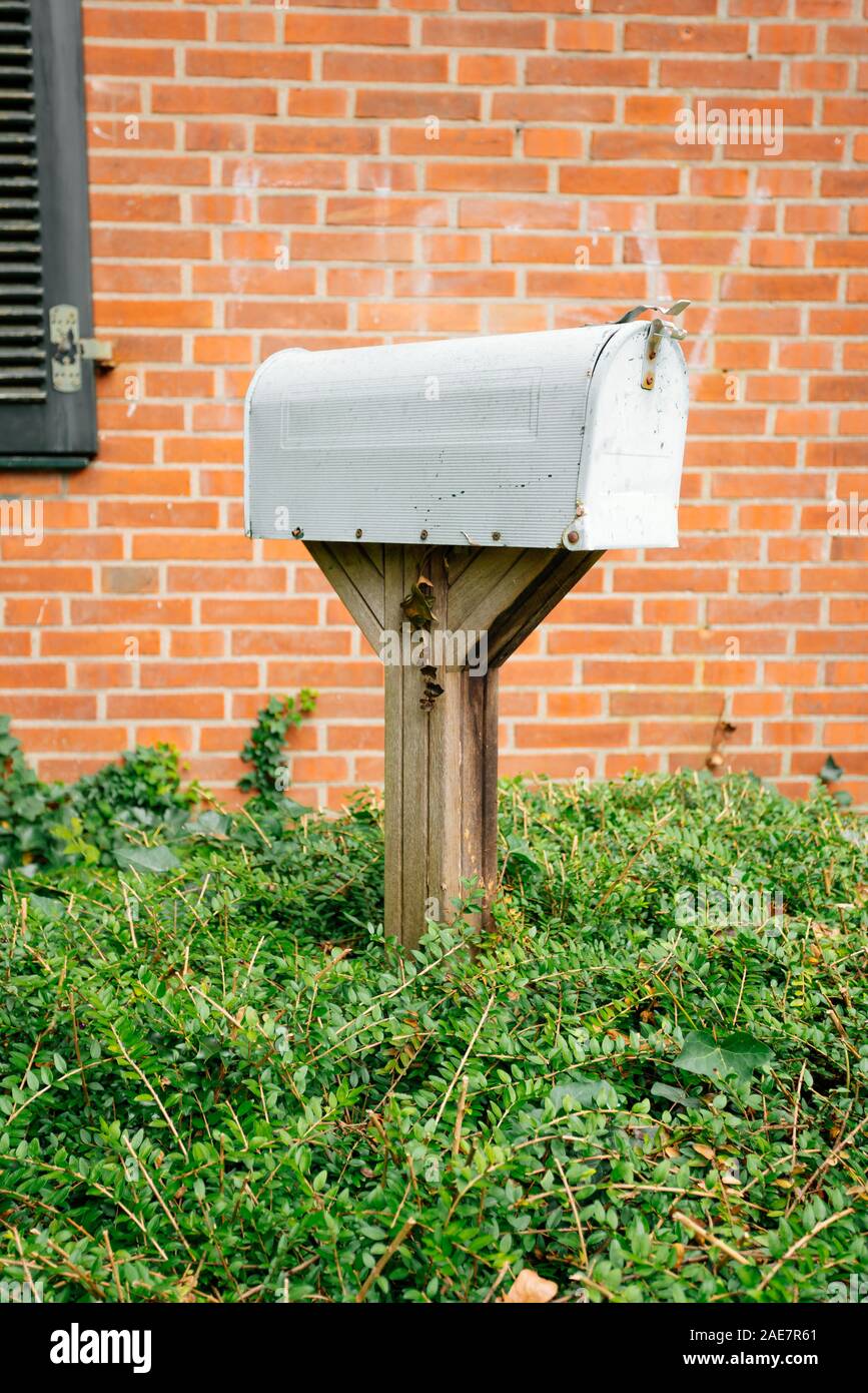 Old mail box. Vintage metal post box Stock Photo - Alamy