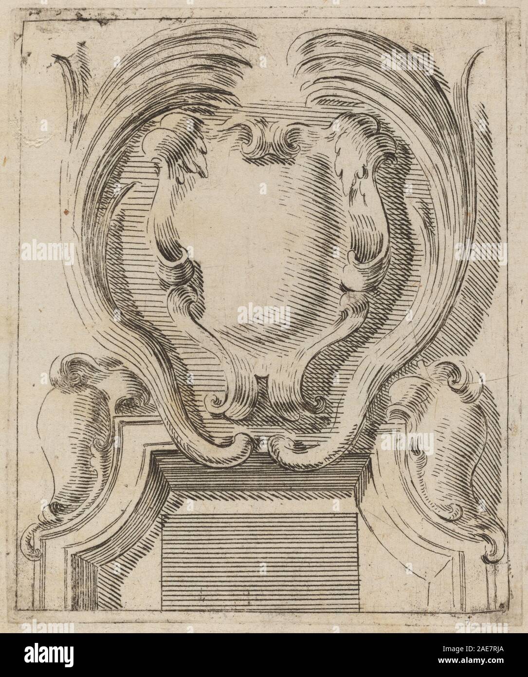 Architectural Motif with Three Shields, by Carlo Antonio Buffagnotti ...