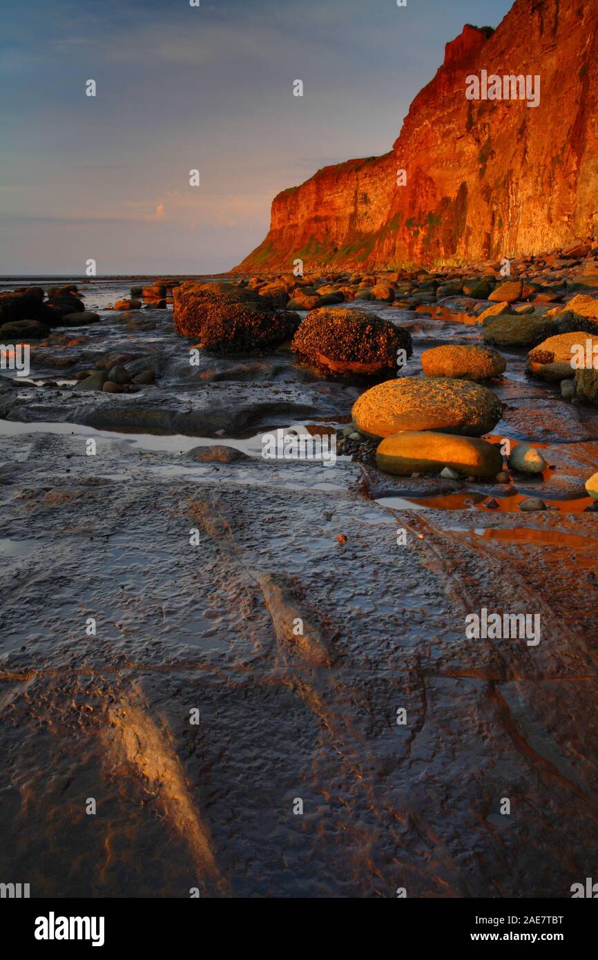 Saltburn Beach with Hunt Cliff in the background, North Yorkshire ...