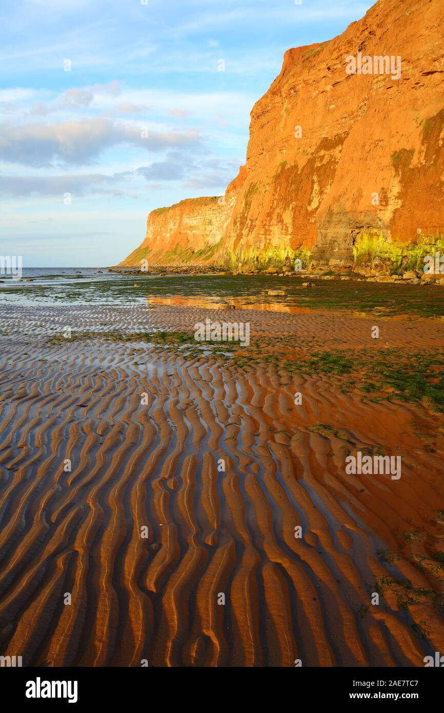 Saltburn Beach with Hunt Cliff in the background, North Yorkshire ...