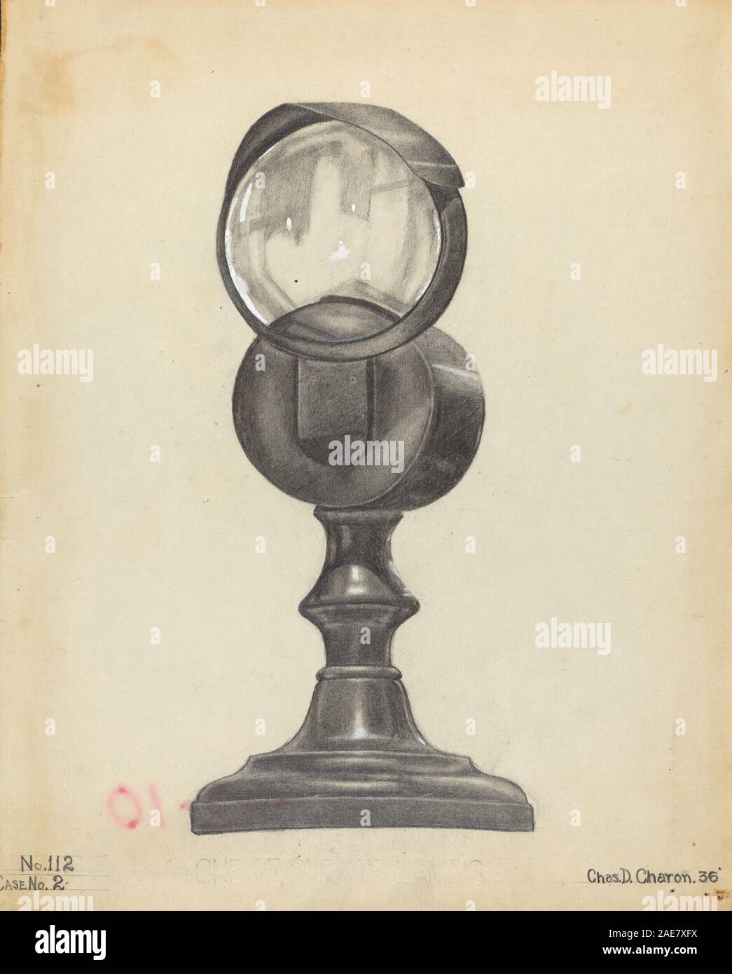 A Bull's Eye lamp created in 1936 by Charles Charon, featuring a metal ...